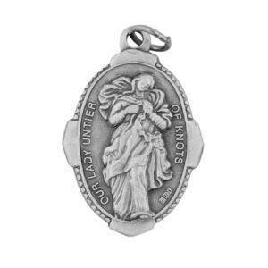 1" Saint and Holy Subject Medal with Prayer Card | Over 25 Different Saints | Durable and Detailed Charm | Pendant Medal Carded with Prayer | Our Lady Undoer of Knots