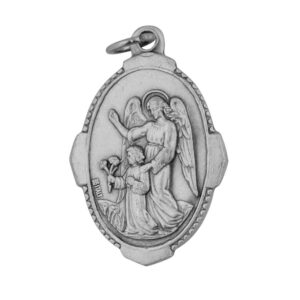 1" Guardian Angel Saint Medal with Prayer Card | Durable and Detailed Charm | Pendant Medal Carded with Prayer | Christian Jewelry