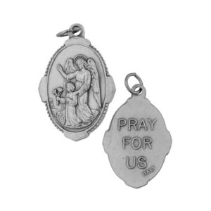 1" Guardian Angel Saint Medal with Prayer Card | Durable and Detailed Charm | Pendant Medal Carded with Prayer | Christian Jewelry