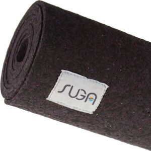 suga premium 100% recycled yoga mat (extra large) - textured non-slip for hot yoga, eco-friendly, 5mm thick, 75” x 26”, made in usa