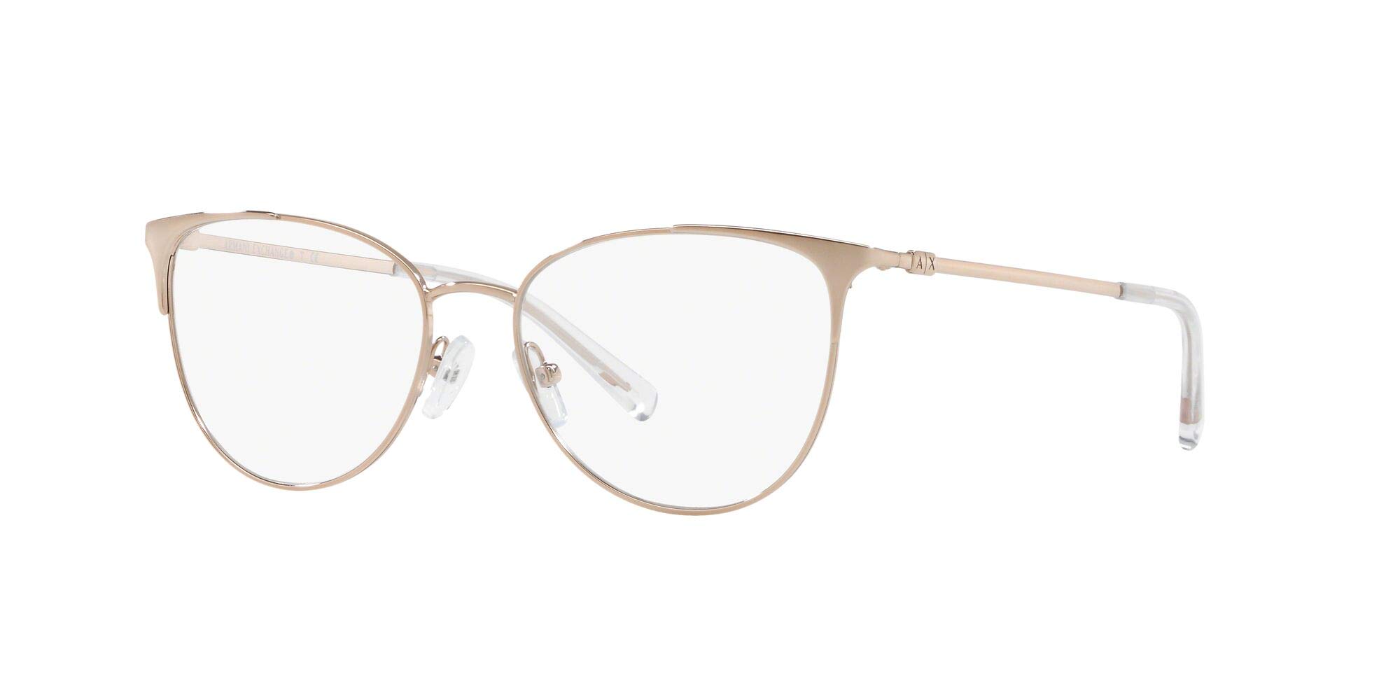 A|X ARMANI EXCHANGE Women's AX1034 Cat Eye Prescription Eyeglass Frames, Rose Gold/Demo Lens, 52 mm