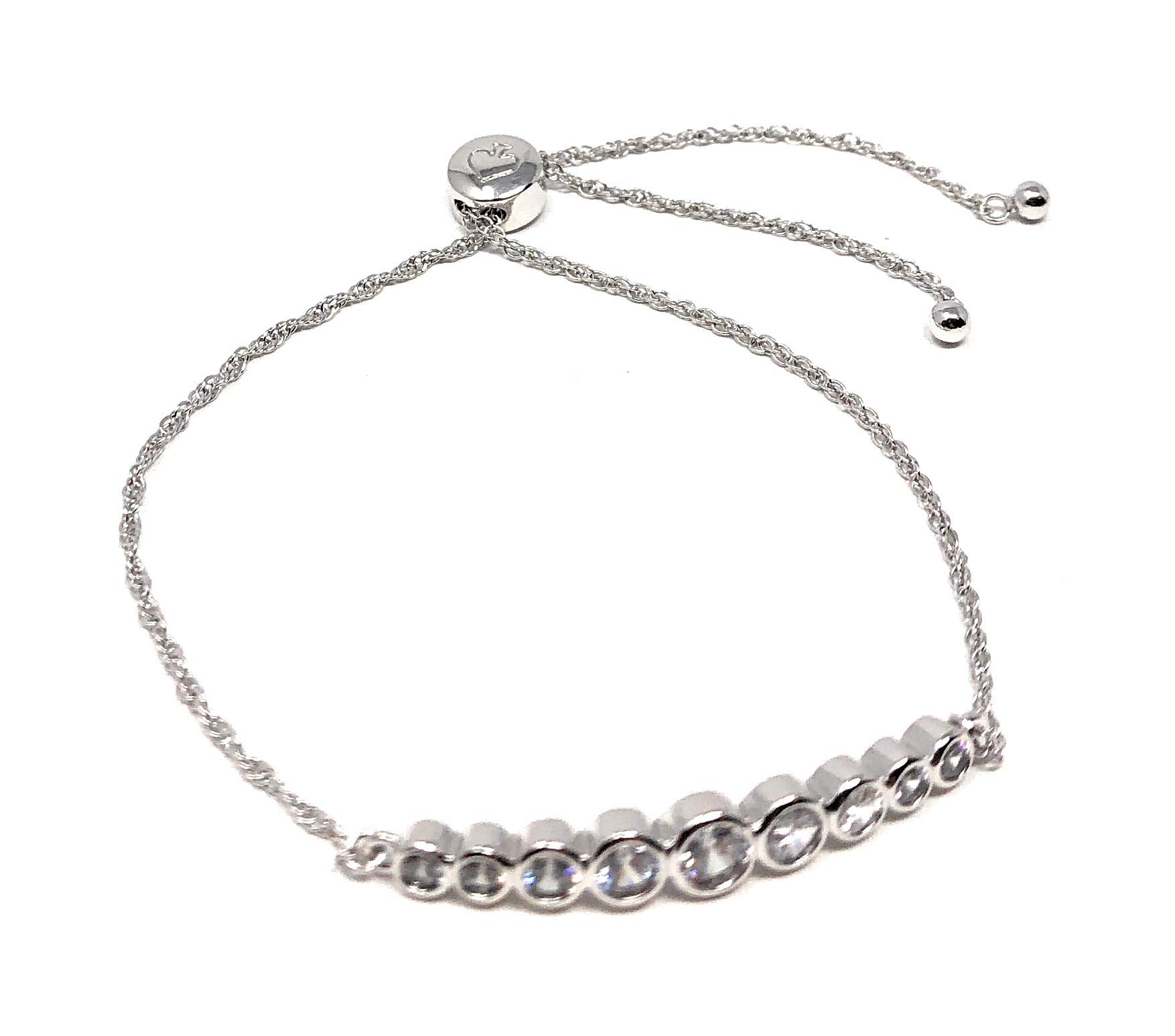 Kate Spade Full Circle Silver Plated Adjustable Slider Bracelet