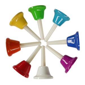 yalloy handbells set metal hand bells set coloful toddler handbell musical toy 8 note diatonic for kids bells instrument,festival,musical teaching,church chorus,wedding,family party