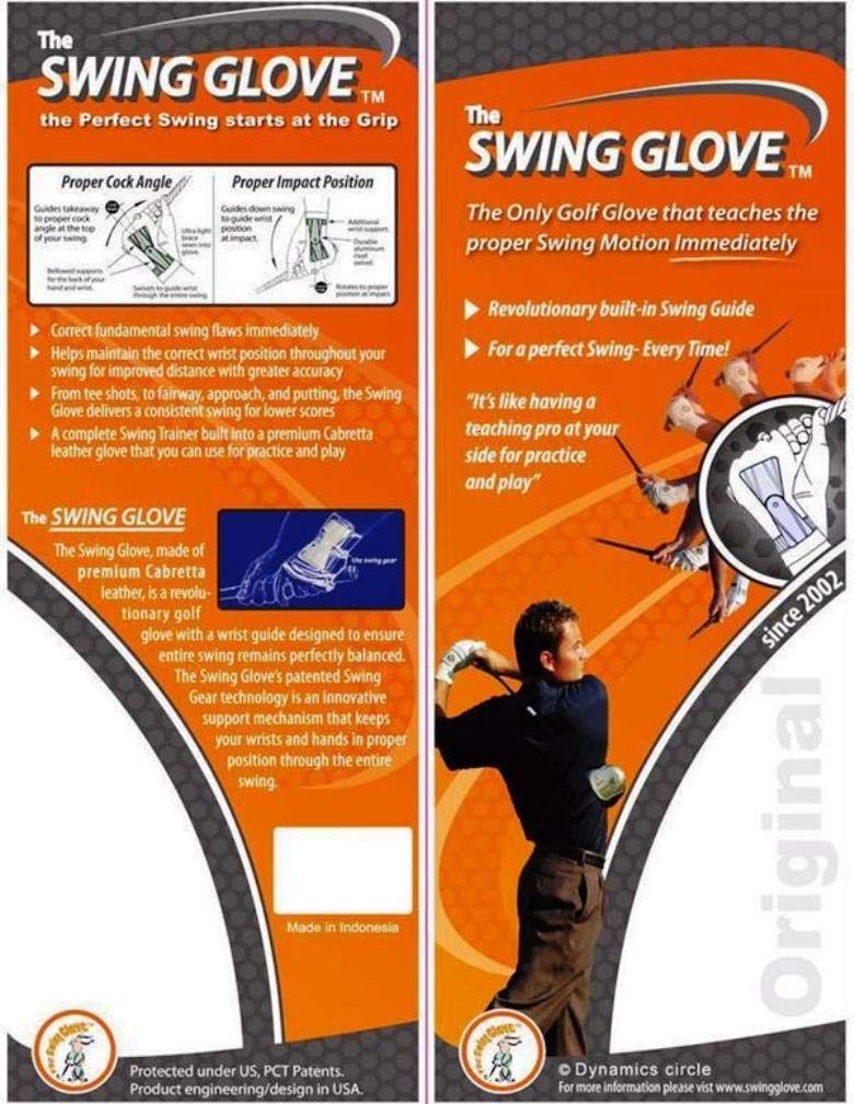 Swing Glove Men's Right Golf Training Aid/Play for Left Handed Golfers: S~XXL [Original Patent] (L)