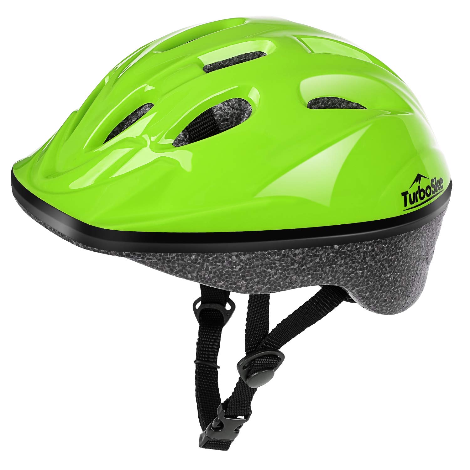 TurboSke Toddler Kids Bike Helmet, Multi-Sport Helmet Size Adjustable for boys and girls (Glossy Lime Green, Small: 48-52cm/18.8"-20.5")