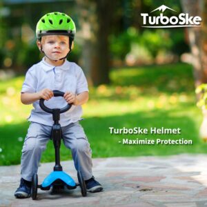 TurboSke Toddler Kids Bike Helmet, Multi-Sport Helmet Size Adjustable for boys and girls (Glossy Lime Green, Small: 48-52cm/18.8"-20.5")