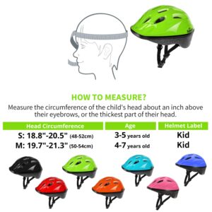 TurboSke Toddler Kids Bike Helmet, Multi-Sport Helmet Size Adjustable for boys and girls (Glossy Lime Green, Small: 48-52cm/18.8"-20.5")