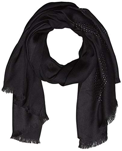 Calvin Klein Women's Studded Logo Pashmina, Black, One Size