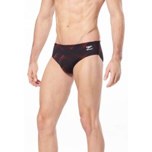 speedo men's swimsuit brief endurance+ beta blade team colors , speedo red, 26