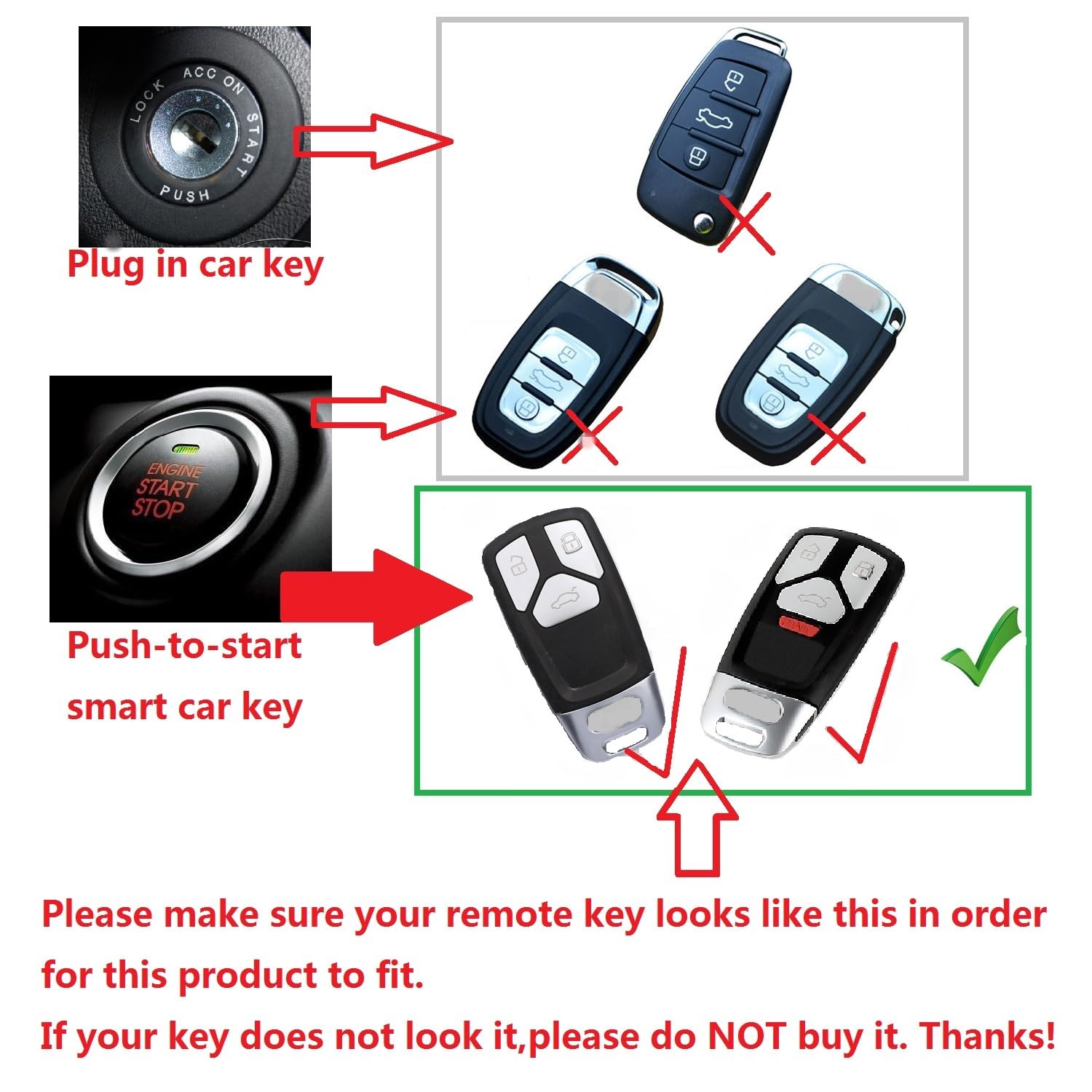 M.JVisun Soft Silicone Rubber Carbon Fiber Texture Case Car Key Fob Cover for Audi A4 A4L A5 A6 A7 A8 Q5 Q7 R8 RS Q3 RS4 RS5 RS7 S4 S5 S6 S7 S8 SQ5 SQ7 TT TTS TT-RS Remote Key - Black - Round Keychain