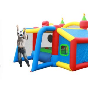 WELLFUNTIME Inflatable Bounce House,Jumping Castle Slide with Blower,Kids Bouncer with Ball Pit