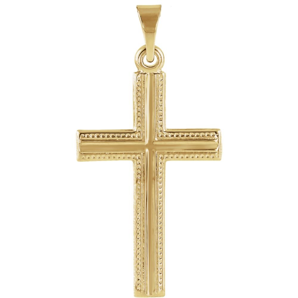 DIAMOND JEWELRY NY 14K Yellow Gold 15X9.5mm Cross Pendant