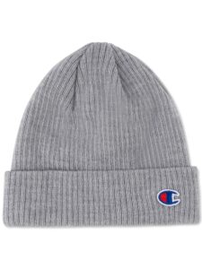 champion men's winter beanie, heather gray, one size