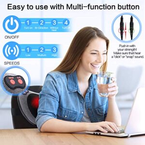 Papillon Shiatsu Back and Neck Massager with Heat, Deep Tissue Kneading,Electric Massage Pillow for Back,Shoulders,Legs,Foot,Body Muscle Pain Relief,Use at Home,Car,Office