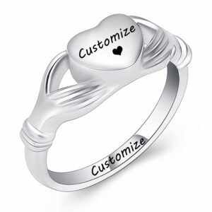 minicremation cremation urn ring for ashes for women stainless steel heart finger ring waterproof memorial keepsake cremation ring holds loved ones ashes