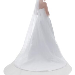 SAMKY 1T 1 Tier Beaded Edge Wedding Veil - White Cathedral Length 108" V119