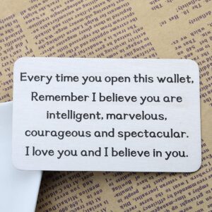 Inspirational Gift Metal Wallet Card Insert Remember I Love You And Believe In You Encouragement Gift for Son Daughter Friend Gifts (silver)