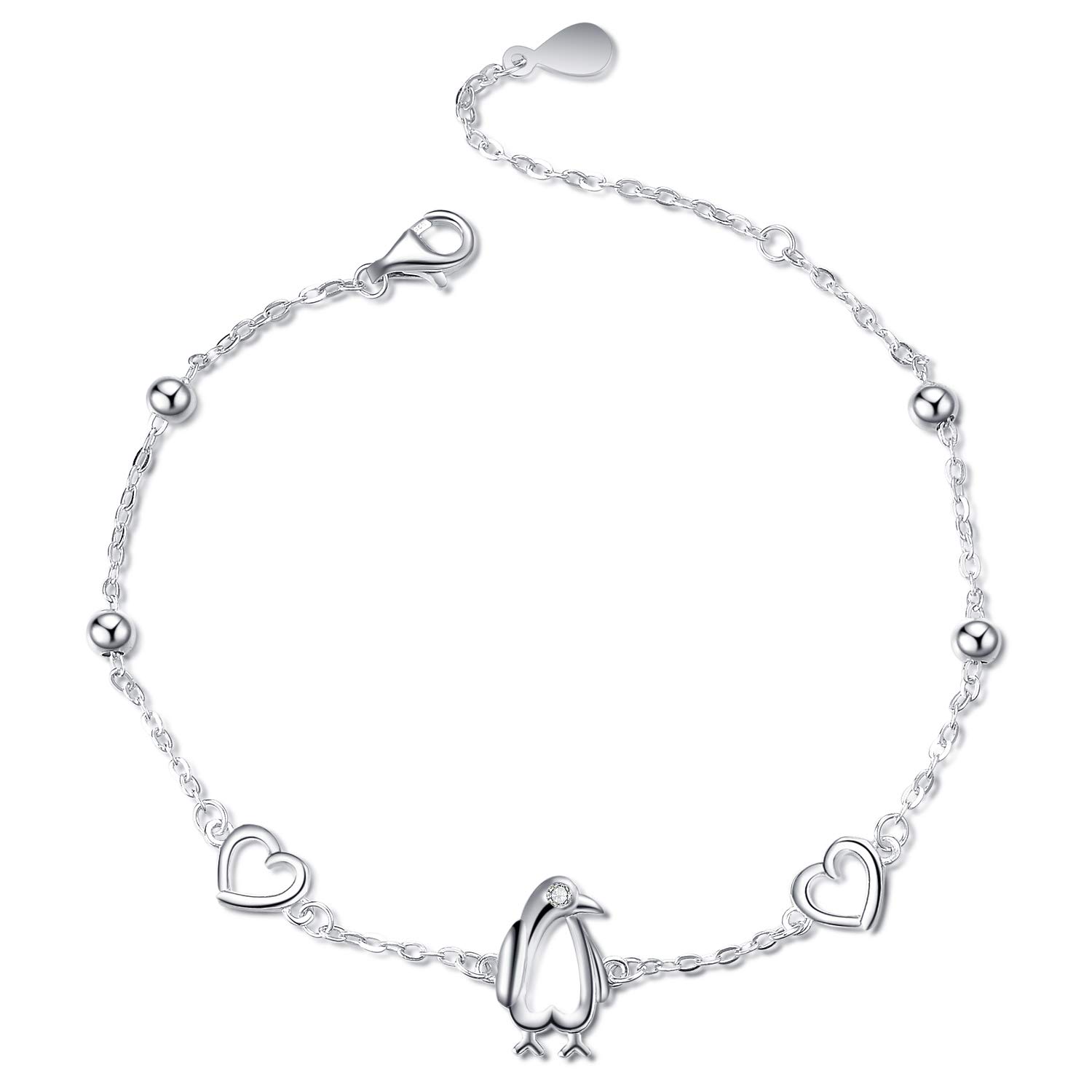 Angel caller Penguin Bracelets for Women Sterling Silver Adjustable Chain Bracelet Jewelry Gifts