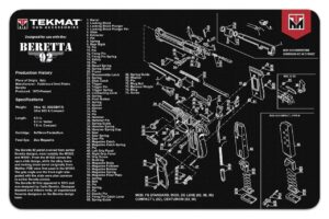 tekmat beretta 92 gun cleaning mat, black