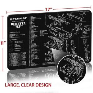 TekMat Beretta 92 Gun Cleaning Mat, Black