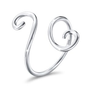 daochong simple ring for women s925 sterling silver adjustable wrap open spiral spoon ring 8