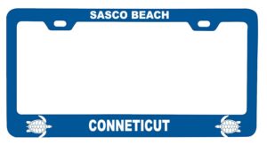 r and r imports sasco beach conneticut turtle design souvenir metal license plate frame