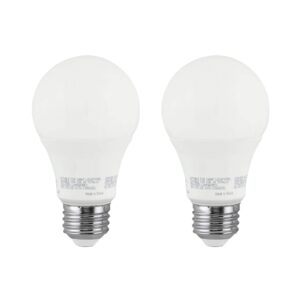 led a19 3 way light bulb, 4w/8w/14w, (40w/60w/100w equivalent), 3000k bright white, e26 medium base, 120v, energy star, (2 pack)