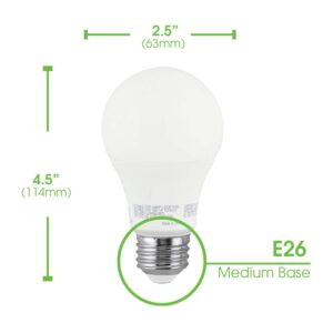 LED A19 3 Way Light Bulb, 4W/8W/14W, (40W/60W/100W Equivalent), 3000K Bright White, E26 Medium Base, 120V, Energy Star, (2 Pack)