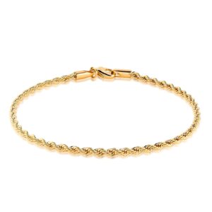 barzel 18k gold plated braided rope anklet for women, 10 inches - made in brazil