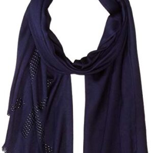 Calvin Klein Women's Studded Logo Pashmina, Steel Blue, One Size