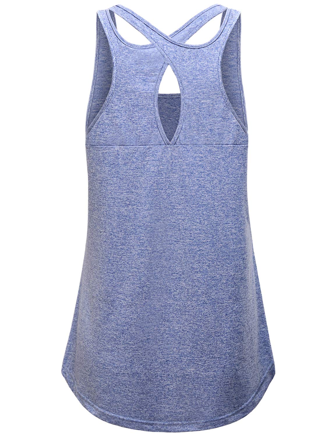 MOQIVGI Workout Tank Tops for Women Summer Sleeveless Yoga Tunic Shirts Juniors Boutique O Neck Elastic Loose Fit Sports Clothing Utility Cute Soft Breezy Fast Dry Gym Wear Clothes Blue Medium