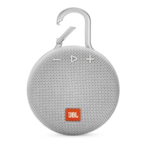 jbl clip 3, steel white - waterproof, durable & portable bluetooth speaker - up to 10 hours of play - includes noise-cancelling speakerphone & wireless streaming