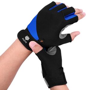 FitsT4 Sports Half Finger Padded Palm Gloves for Diving, Sailing, Jet Skiing, Stand-UP Boarding, Kayaking and Water Skiing, Suitable for Men&Women&Youth