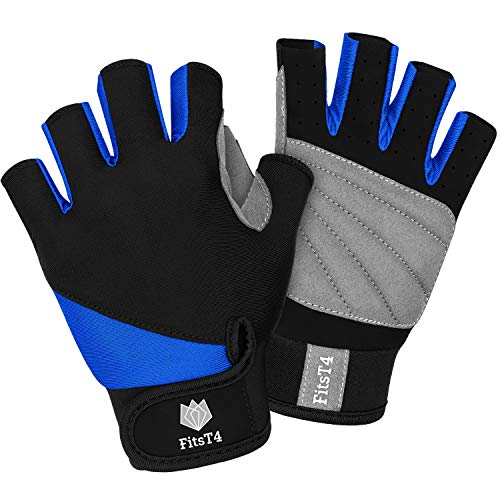 FitsT4 Sports Half Finger Padded Palm Gloves for Diving, Sailing, Jet Skiing, Stand-UP Boarding, Kayaking and Water Skiing, Suitable for Men&Women&Youth