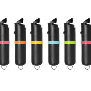 POM Two-Pack Pepper Spray Keychain - Maximum Strength OC Spray Self Defense - Tactical Compact & Safe Design - Quick Key Release - 25 Bursts & 10 ft Range - Accurate Stream Pattern