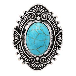 rosemarie collections women's southwest style turquoise concho stretch ring