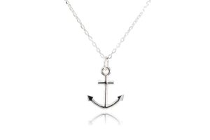 dote dainty anchor pendant genuine .925 sterling silver necklace 16-18" adjustable chain