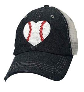 cocomo soul womens baseball heart hat baseball love hat baseball mom hat cap 200 dark grey