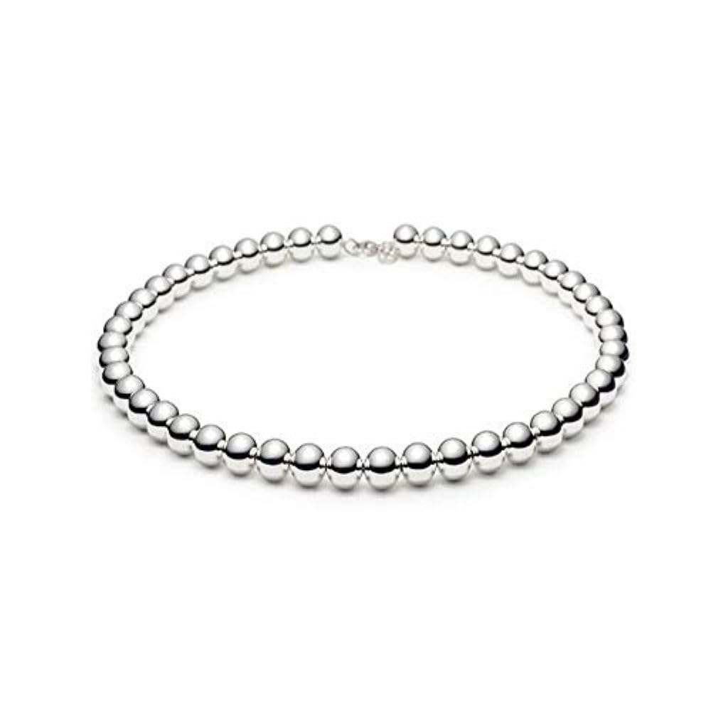 Verona Jewelers Sterling Silver 4MM-10M Italian Bead Ball Chain Bracelet- Handmade Bead Italian Bracelet, Silver Bead Bracelet For Women (7.5, 8MM)