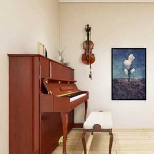 Violin Wall Mount Violin Hanger Mahogany Violin Viola Stand with Bow Hook