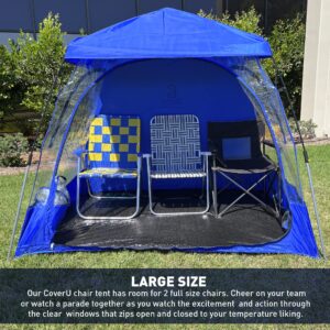 CoverU Sports Tent Pod – Pop Up 2 Person Cold Climate Canopy Shelter – BLUE – Patented