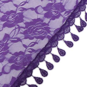 LMVERNA Triangle Scarf with Fringe Fashion Mantilla Veils Catholic for Women (Purple)