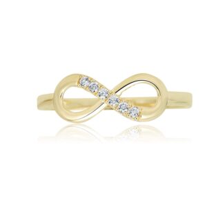 avora 10k yellow gold simulated diamond cz infinity fashion ring - size 7.5