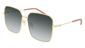 gucci square sunglasses gg0443s 001 gold/rose 60mm 443