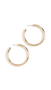 jennifer zeuner jewelry women's lou medium hoop earrings, yellow vermeil, one size