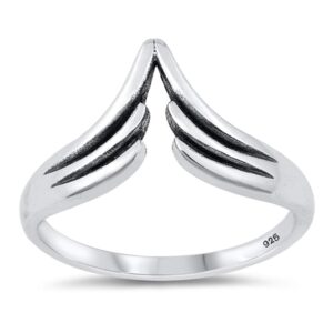 unique inverted wing chevron ring new .925 sterling silver band size 5