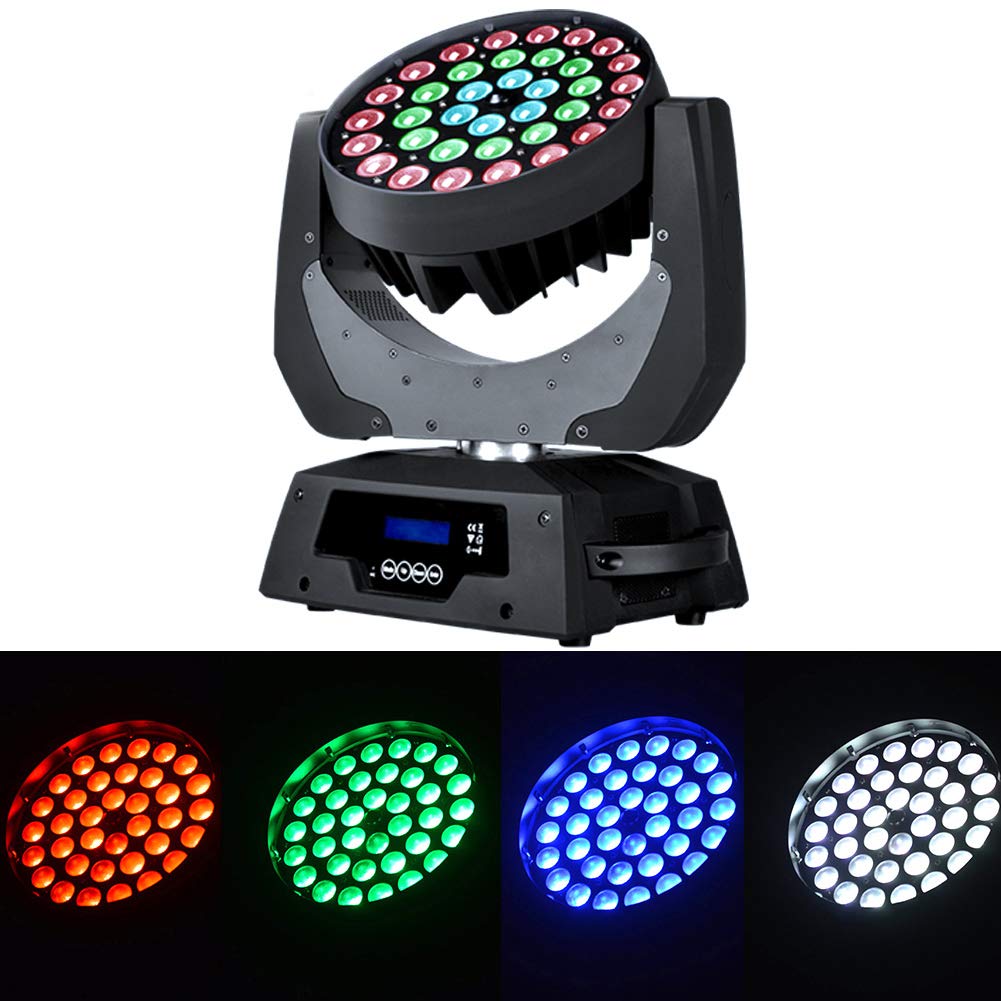 Boudler Pro 36x10W RGBW (4 in1) LED Moving Head Wash Beam Stage Light Spotlight Lamp 14CH DMX512 RGBW for Disco DJ Club Christmas Birthday Wedding Party Stage Light (1)