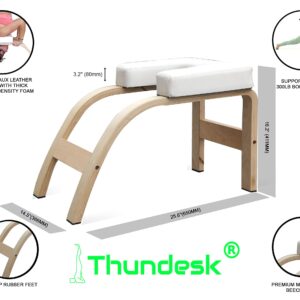 THUNDESK Yoga Inversion Bench,Yoga Headstand Prop,Upside Down Chair for Balance Training, Core Strength Building,Yoga,Pilates Chair (White)