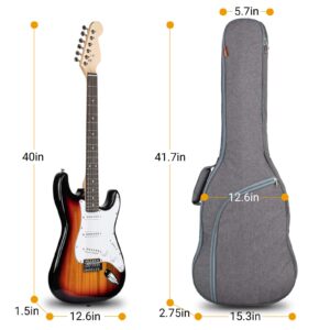 CAHAYA Electric Guitar Bag Padded Electric Guitar Gig Bag Case 0.35in Padding Dual Adjustable Shoulder Strap Electric Guitar Case CY0175