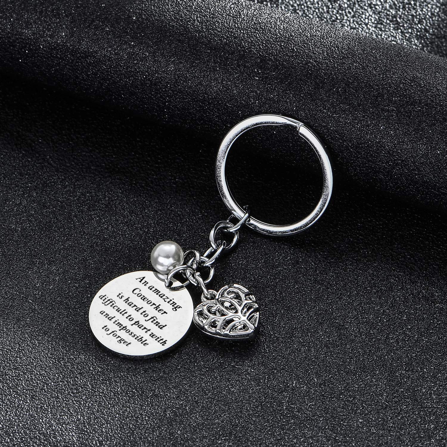 BESPMOSP Coworker Leaving Heart Keychain an Amazing Coworker is Hard to Find Difficult to Part with and Impossible to Forget Goodbye Gifts for Best Coworker Colleague and Boss